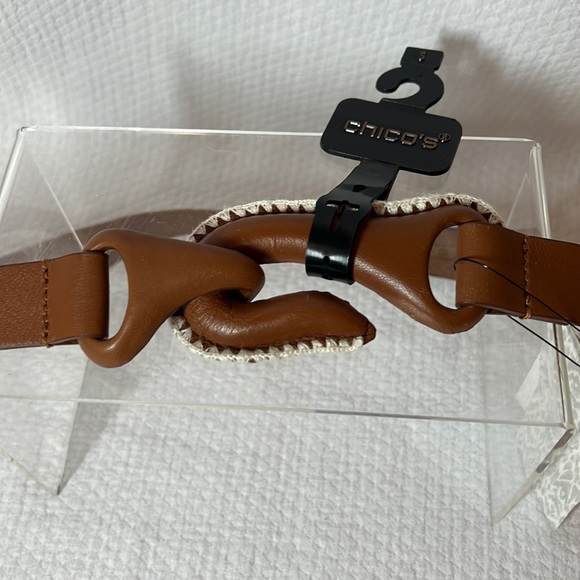 Chico's | Accessories | Chicos Brown Leather Hook Belt With Elastic ...